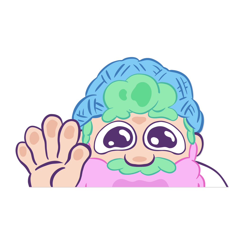 Cotton Candy Randy Window Peeker Sticker | Mythical Store