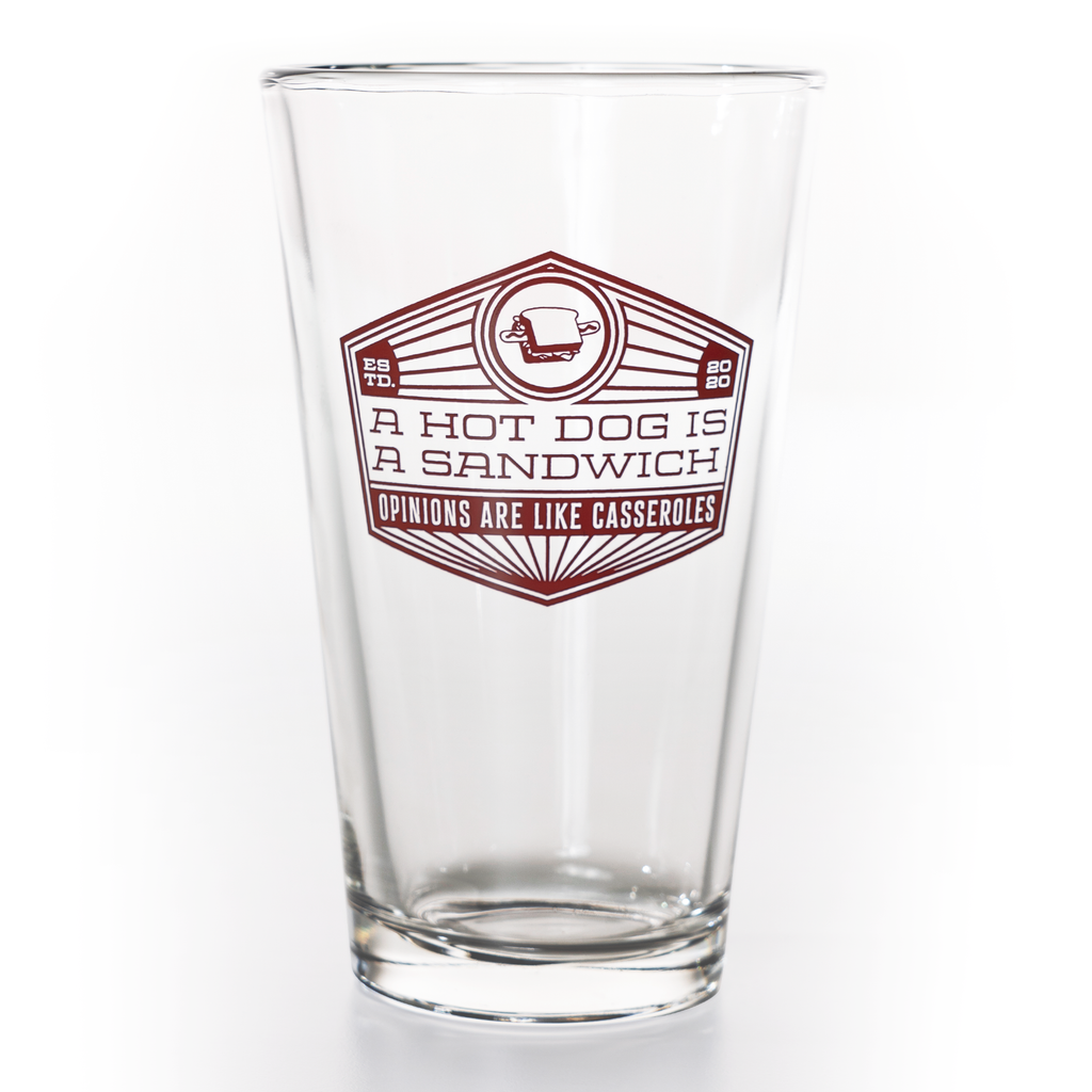 Emblem Pint Glass (A Hot Dog is a Sandwich) | Mythical Store