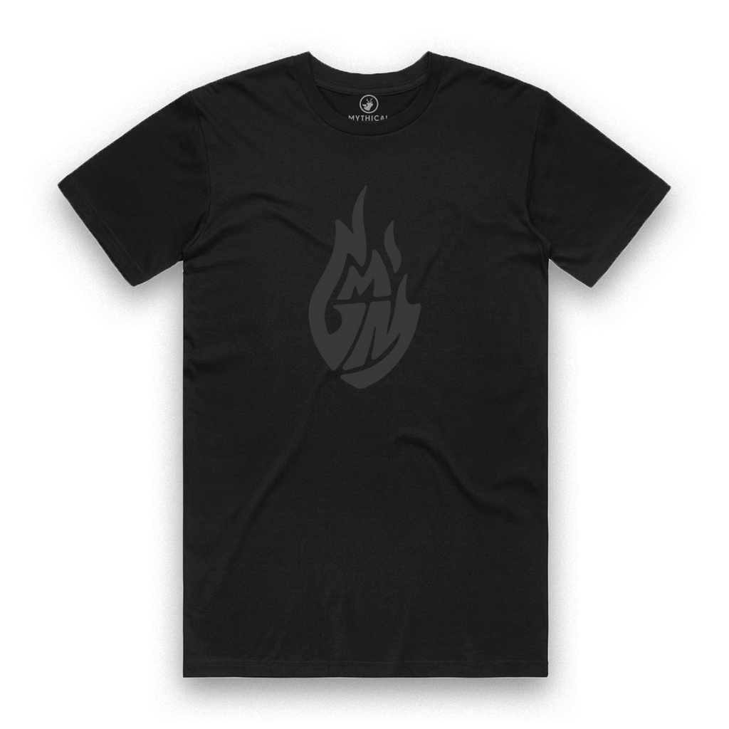 Good Mythical Morning Black on Black Logo Tee | Mythical Store